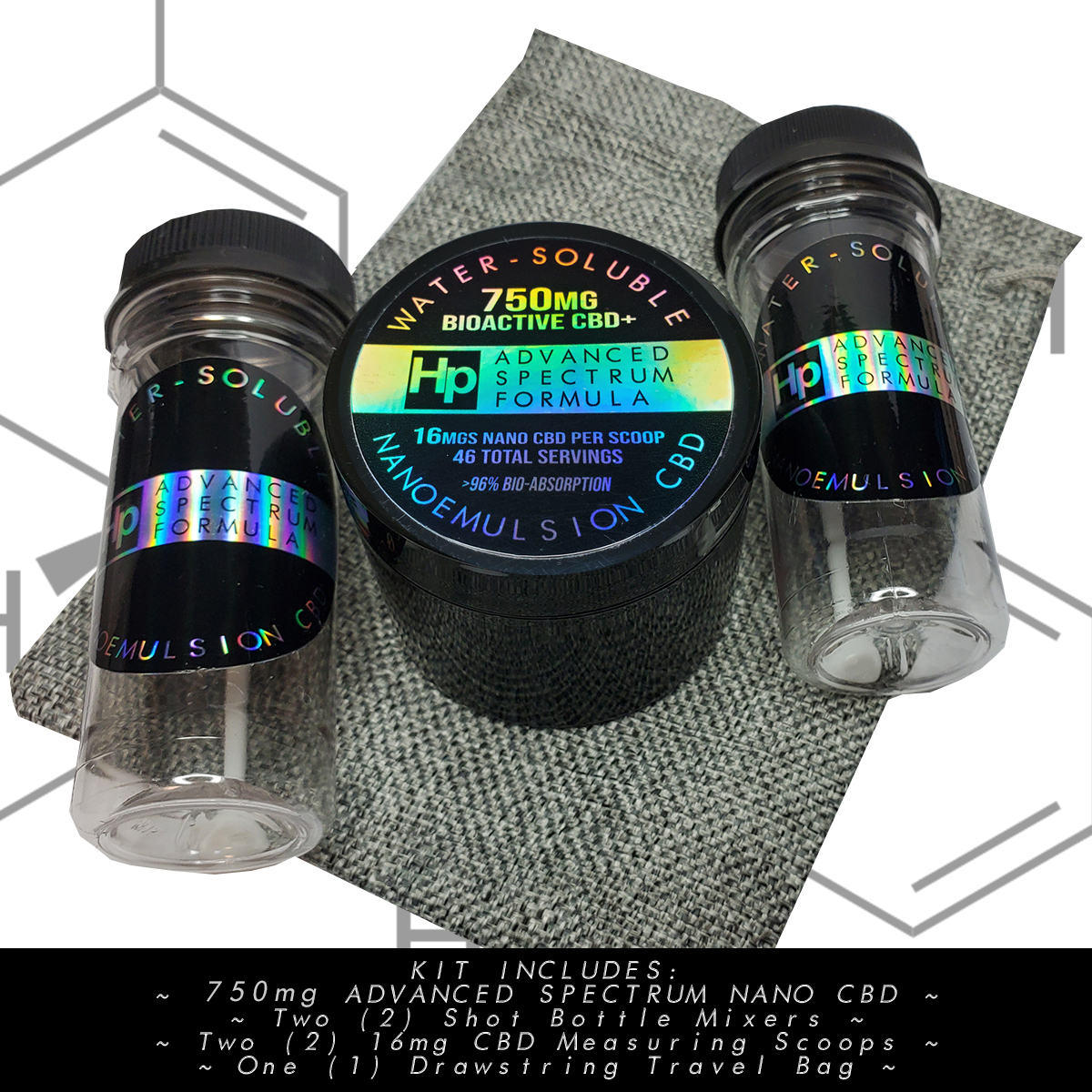 750MG Water Soluble NANO CBD Advanced Spectrum Therapeutic Kit | HEMPTIUM™