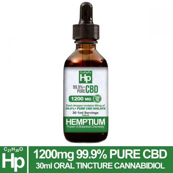 1200MG CBD OIL 99.9% PURE CANNABIDIOL TINCTURE with ZERO THC - HEMPTIUM™